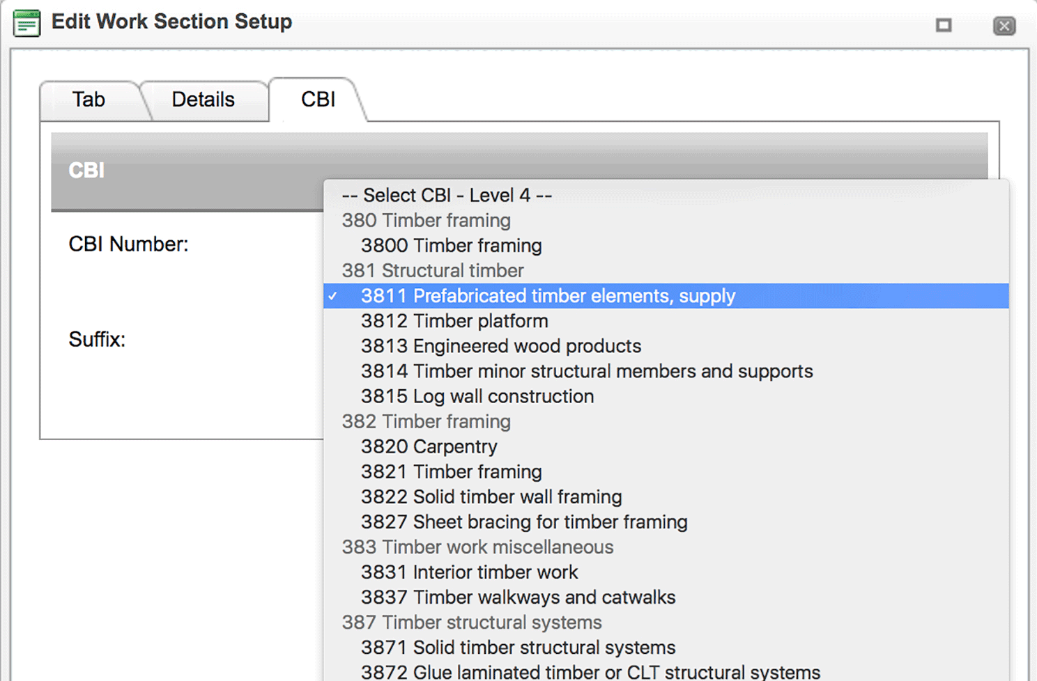 The Work Section Toolbar - Masterspec